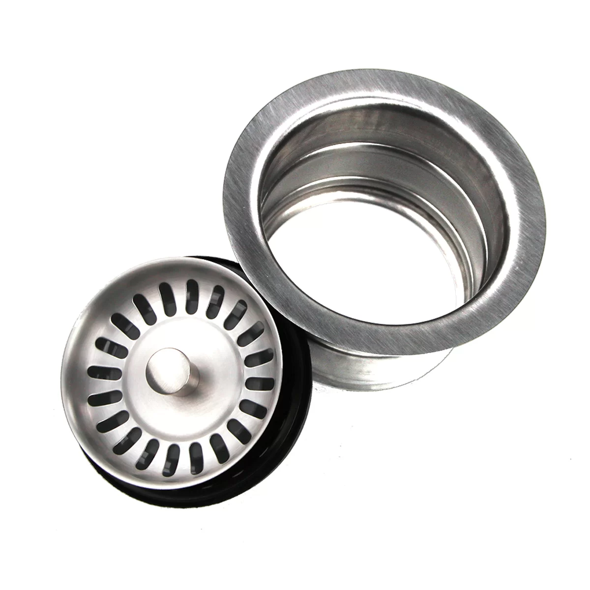 3.5 Inch Extended Flange Disposal Kitchen Drain in Brushed Stainless ...