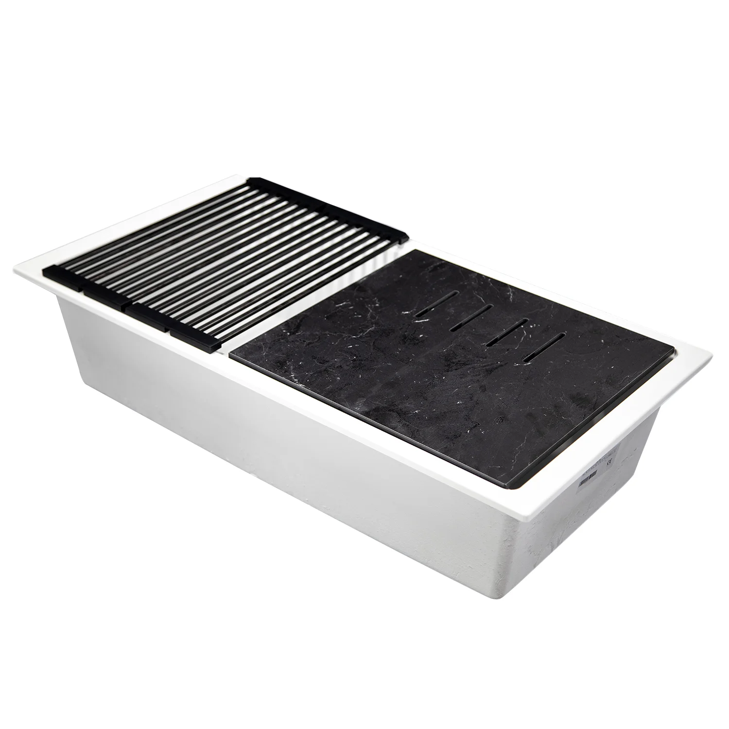 Large Single Bowl Prep Station Undermount Granite Composite - White ...